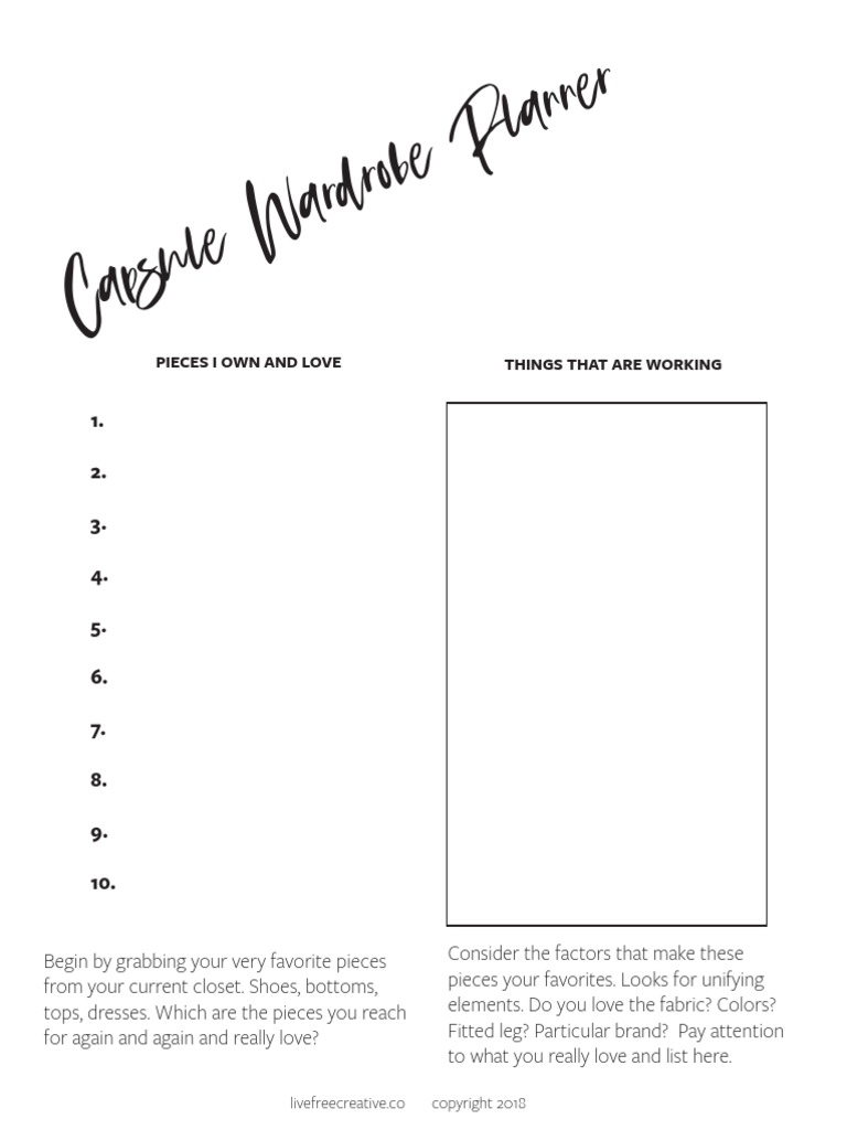 Capsule Wardrobe Planner PDF | PDF | Clothing | Fashion