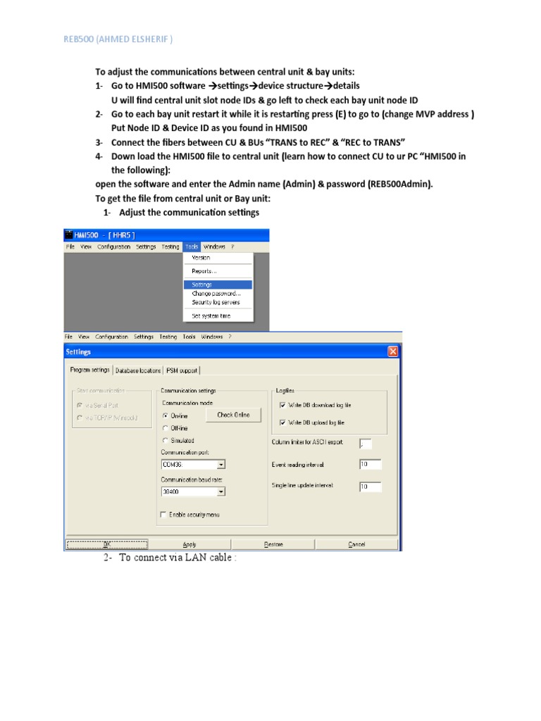 Reb500 (Ahmed Elsherif) : 2-To Connect Via LAN Cable | PDF | Teaching ...