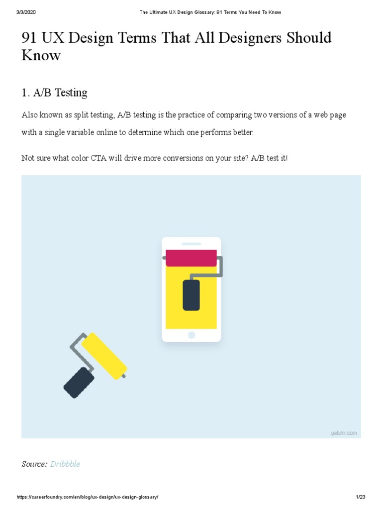 Essential UX Design Terms Explained | PDF | Websites | Usability