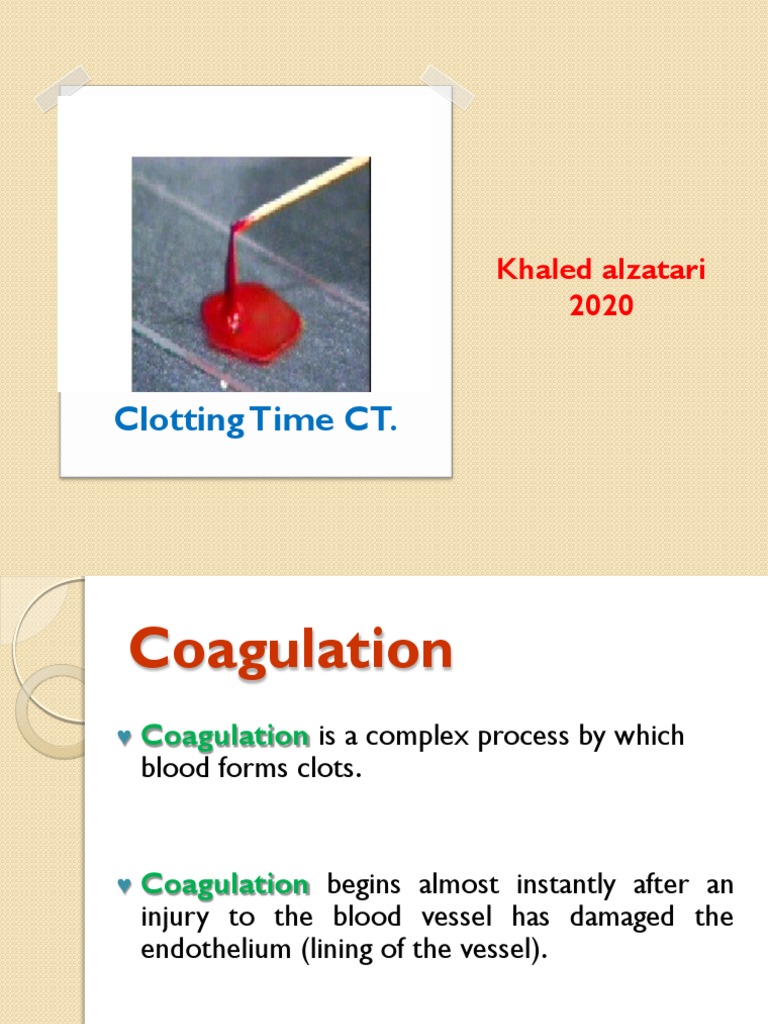 Clotting Time PDF | PDF | Coagulation | Hemostasis