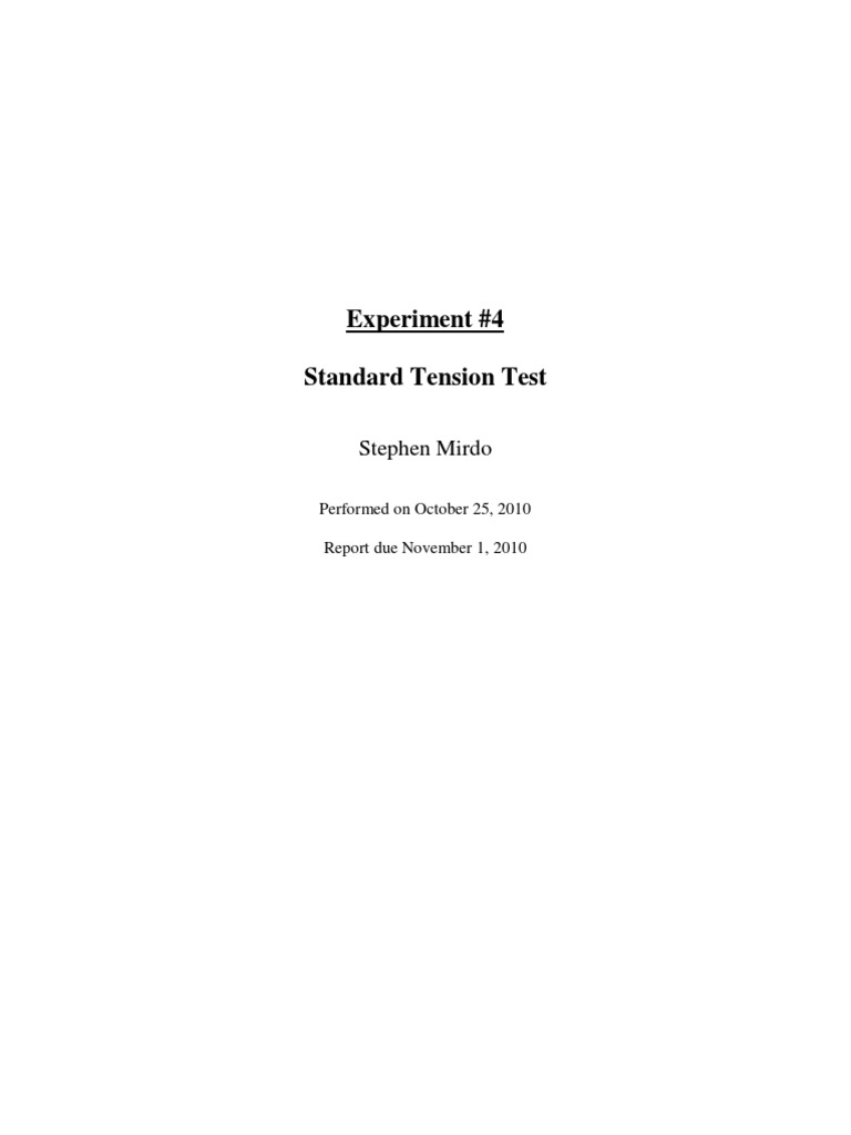 Standard Tension Test | PDF | Deformation (Engineering) | Strength Of ...