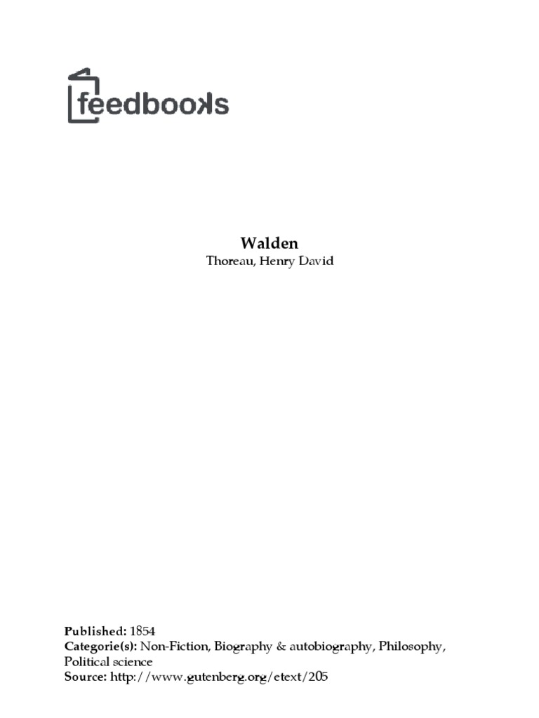 Henry David Thoreau - Walden | PDF