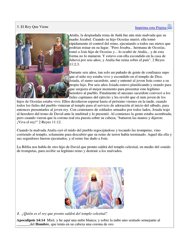 3.el Rey Que Viene | PDF | Jesús | Libro de revelación