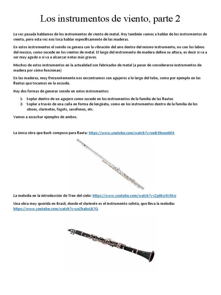 Instrumentos de Viento de Madera | PDF | Instrumentos de viento de ...