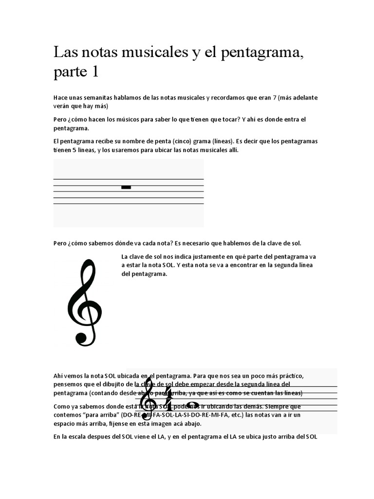 Notas Musicales Pentagrama