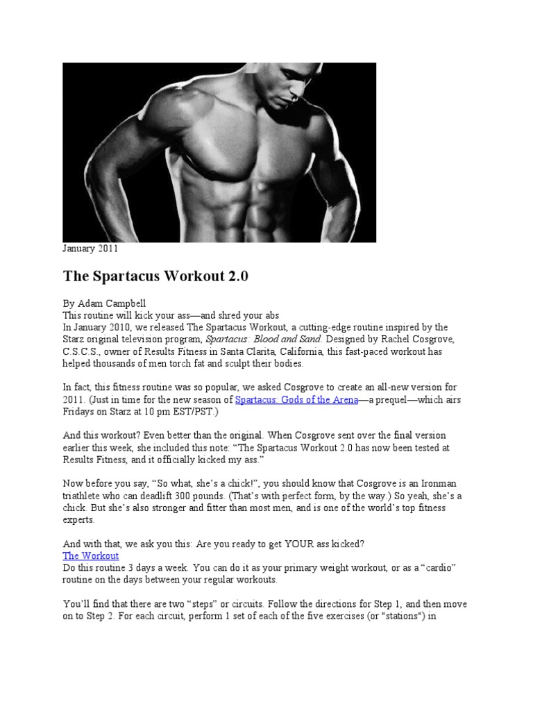 The Spartacus Workout 2.0 | PDF | Human Anatomy | Weightlifting