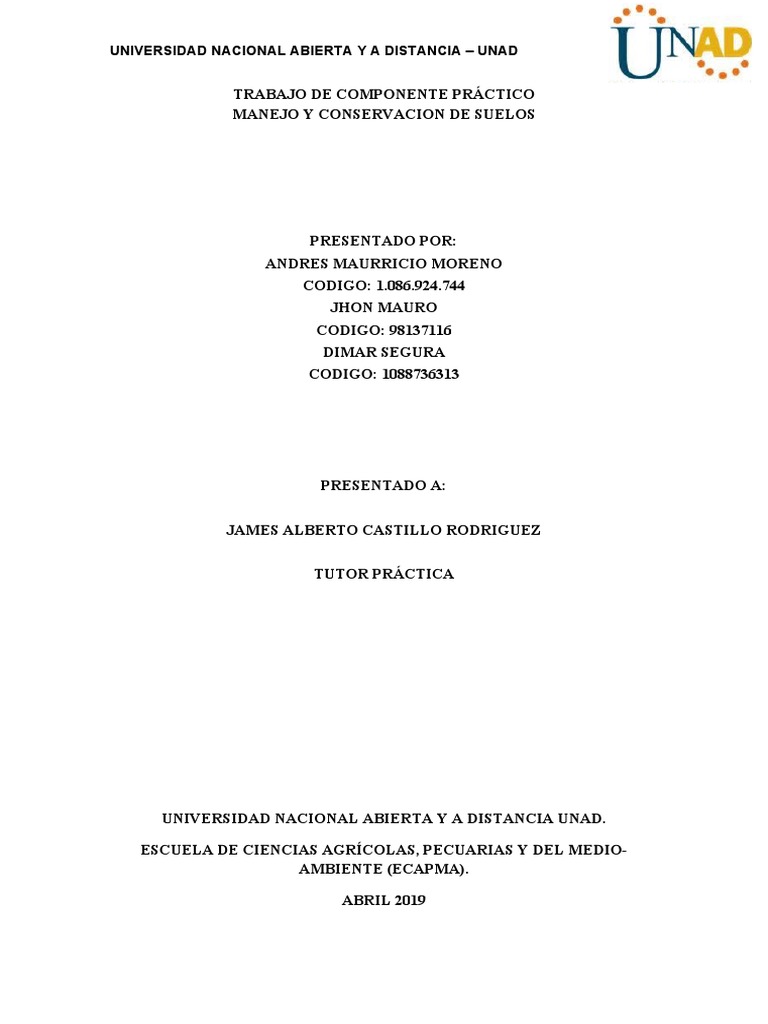 Trabajo de Componente PR Ctico Manejo y Conservacion de Suelos | PDF | Suelo | Erosión
