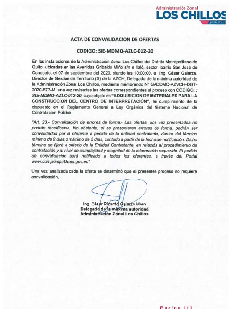 Acta de Convalidacion | PDF