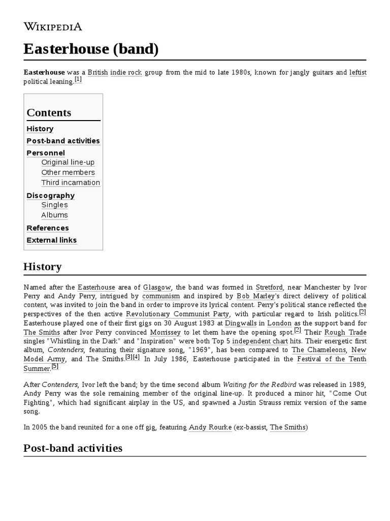 Easterhouse (Band) | PDF | Rock Music | British Rock Music