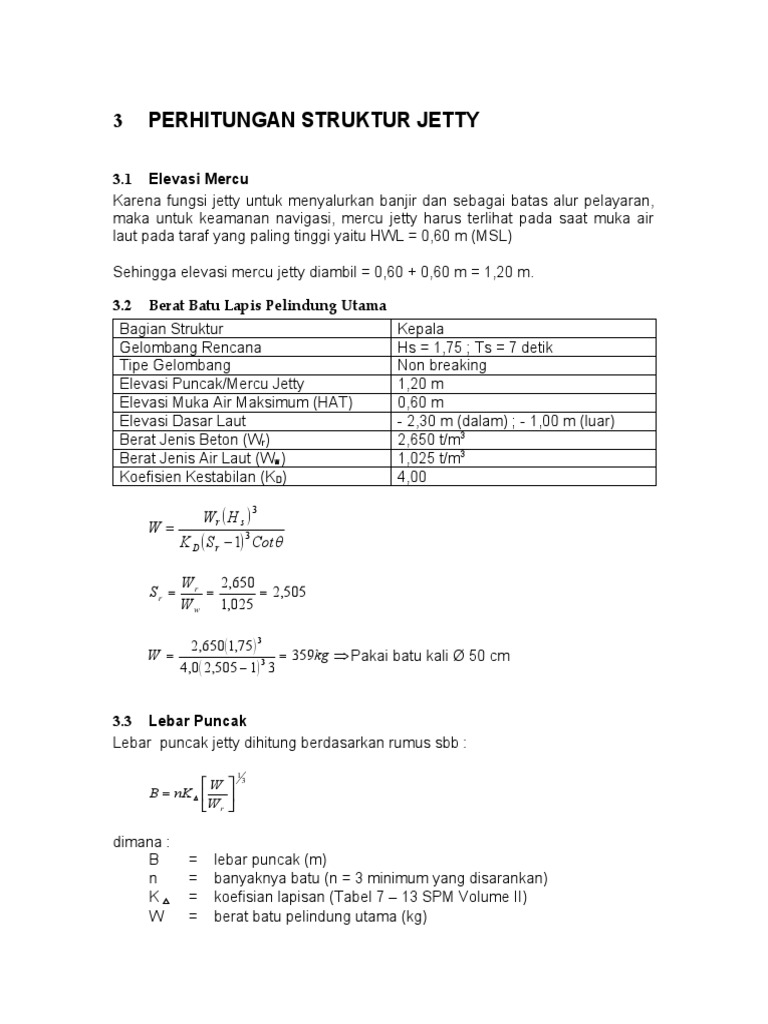 Perhitungan Struktur Jetty | PDF