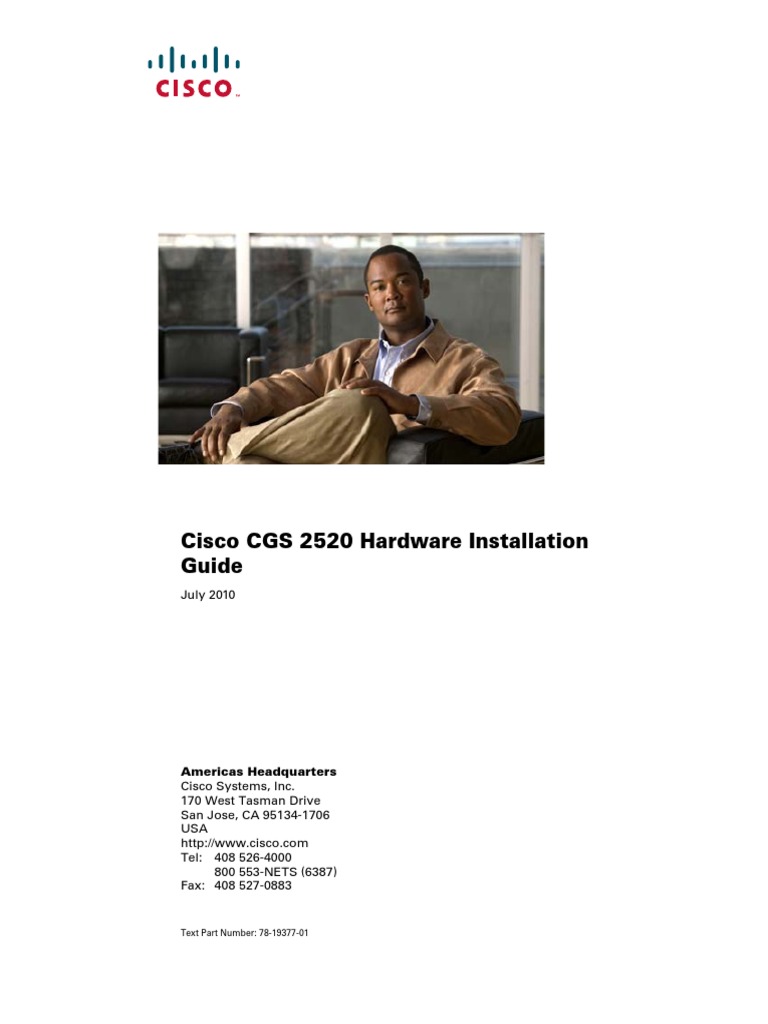 Cisco CGS 2520 Hardware Installation Guide: July 2010 | PDF