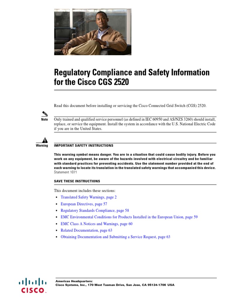 Regulatory Compliance and Safety Information For The Cisco CGS 2520 ...