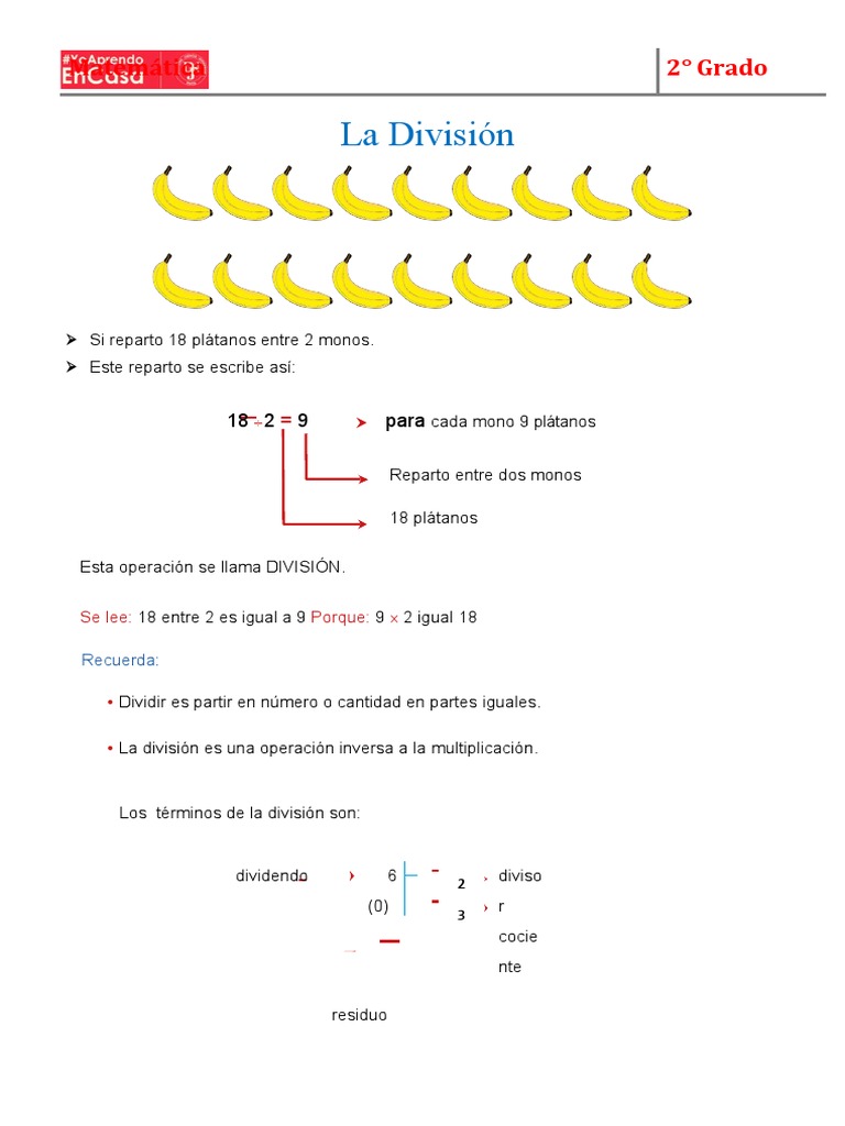 La División para Segundo Grado de Primaria | PDF | División ...