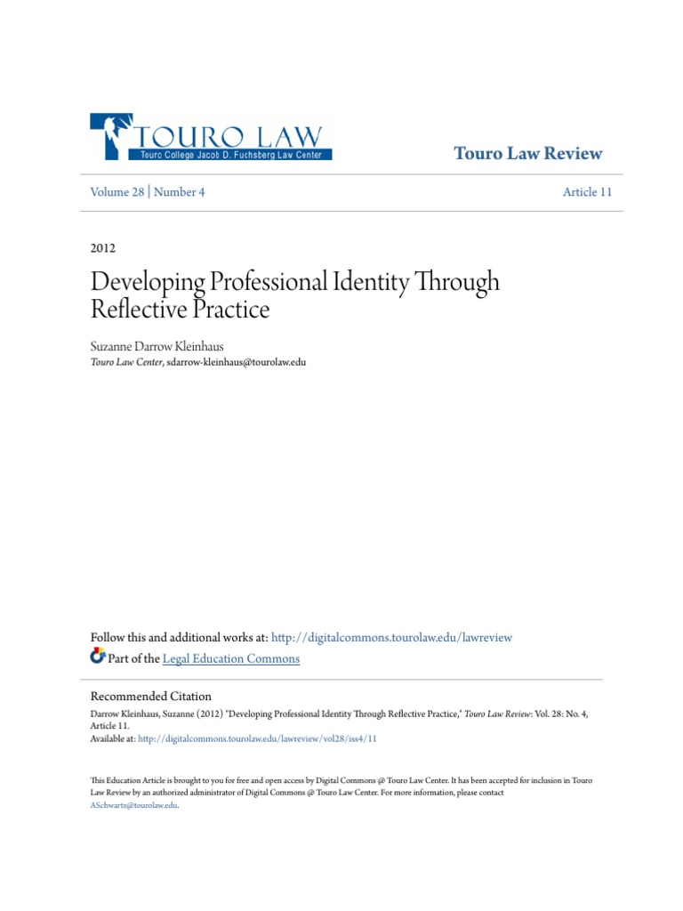 Developing Professional Identity | PDF | Lawyer | Learning