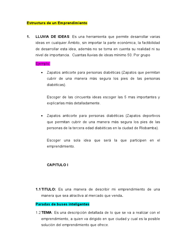 Estructura De Un Emprendimiento Contabilidad Pdf Iniciativa