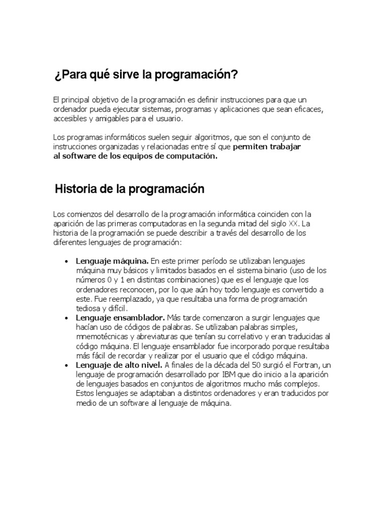 Para Qué Sirve La Programación | PDF