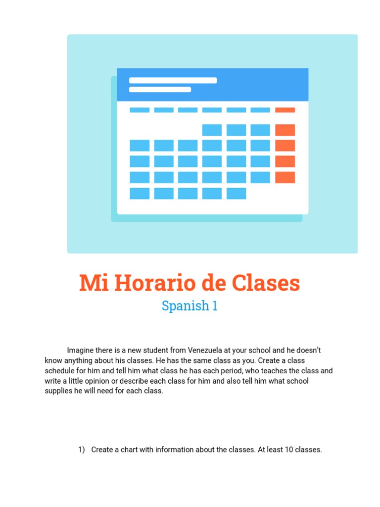 Class Schedule for New Venezuelan Student | PDF