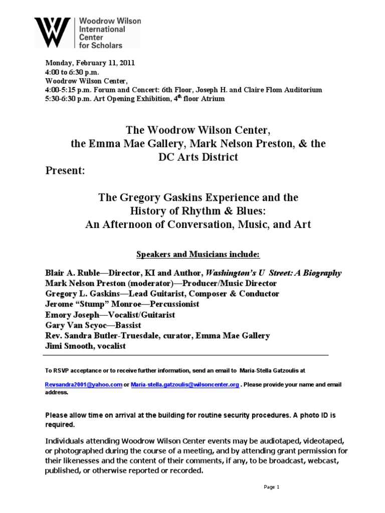 Gregory Gaskins Experience Invitation | PDF | History