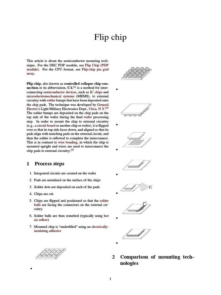 Flip Chip: 1 Process Steps | PDF | Manufactured Goods | Electronic ...