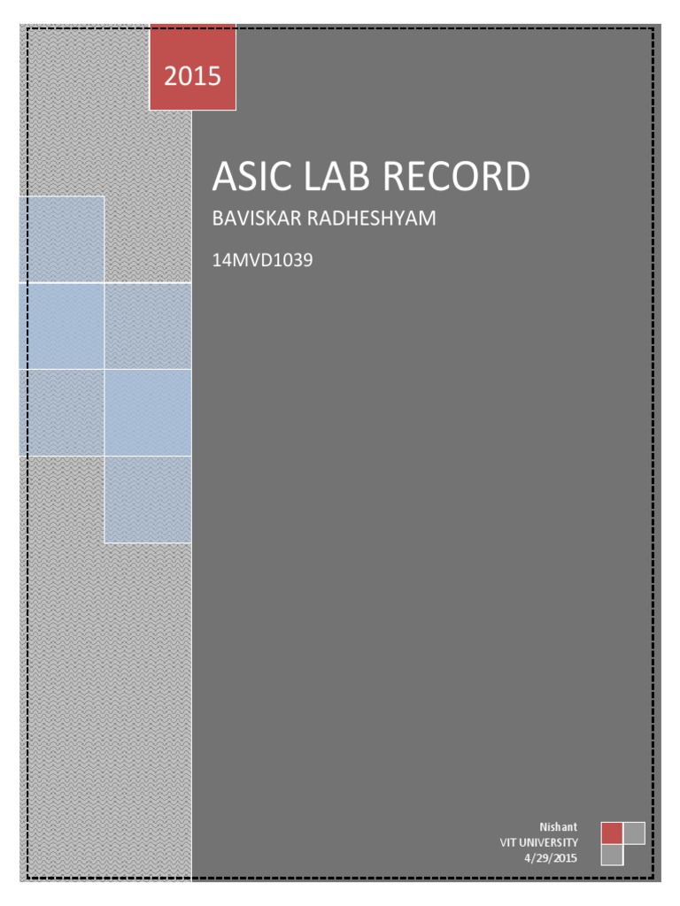 ASIC Lab | PDF | Hardware Description Language | Digital Electronics ASIC Lab | PDF | Hardware Description Language | Digital Electronics