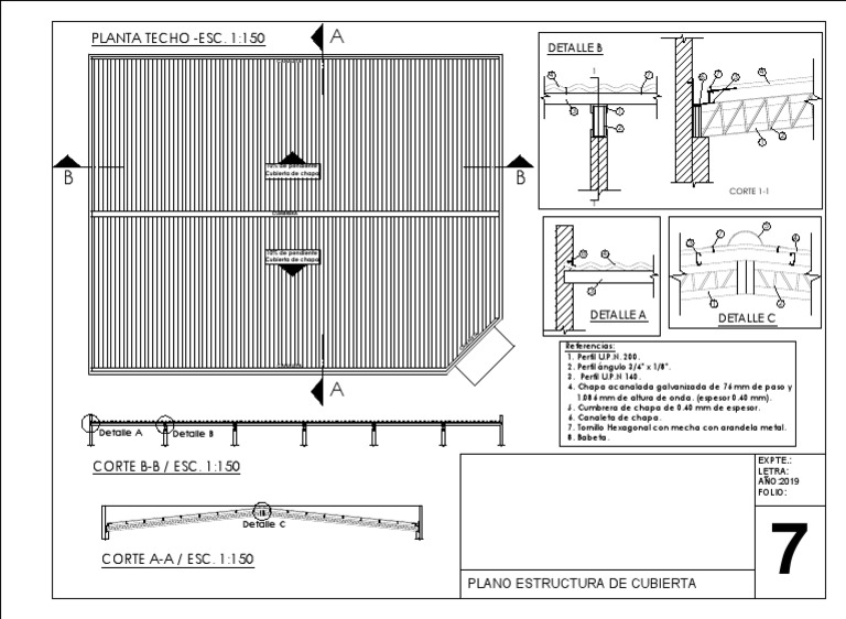 07 - Planta de Techo | PDF | Materiales de construcción | Rieles