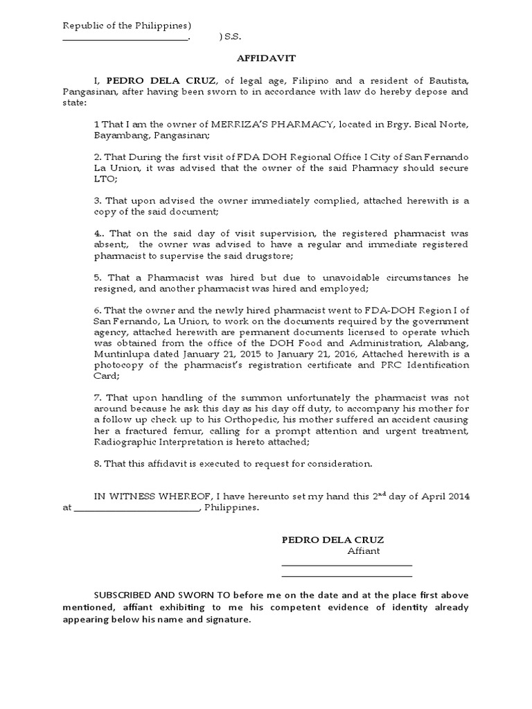 Affidavit of Fact... | PDF | Affidavit | Pharmacist