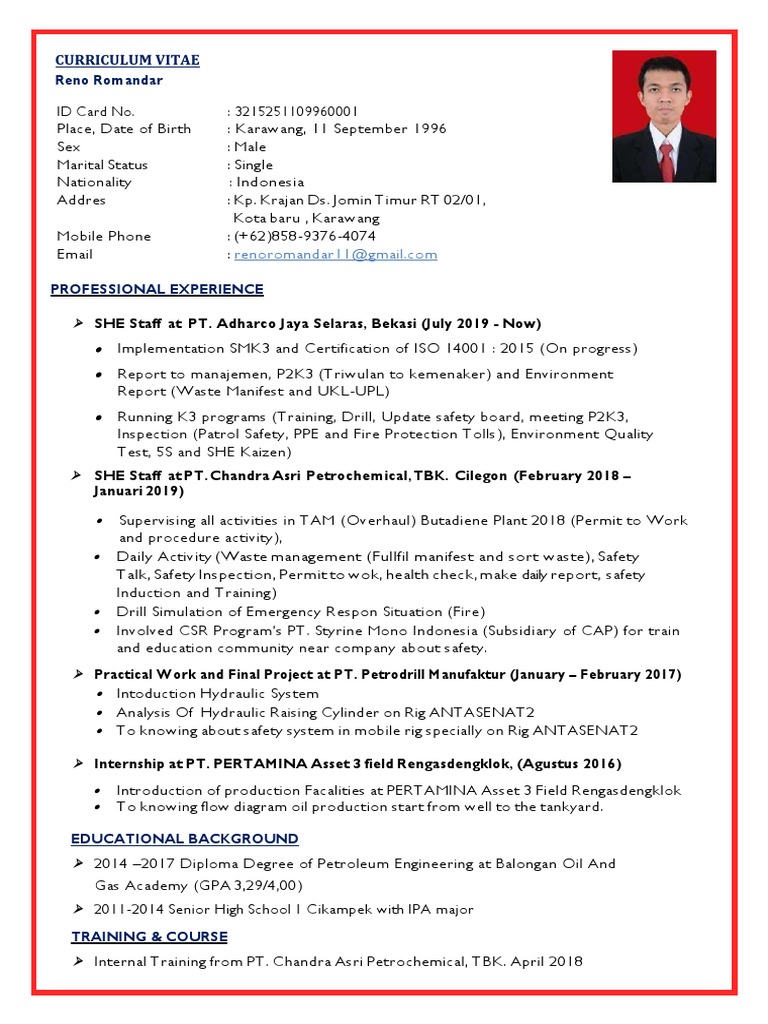 CV Reno Romandar Update November 2019 | PDF | Business | Nature