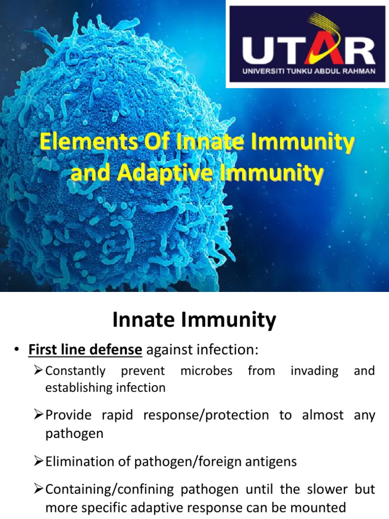 Chapter 1 Lecture Notes Part 2 Elements of Innate and Adaptive Immune ...