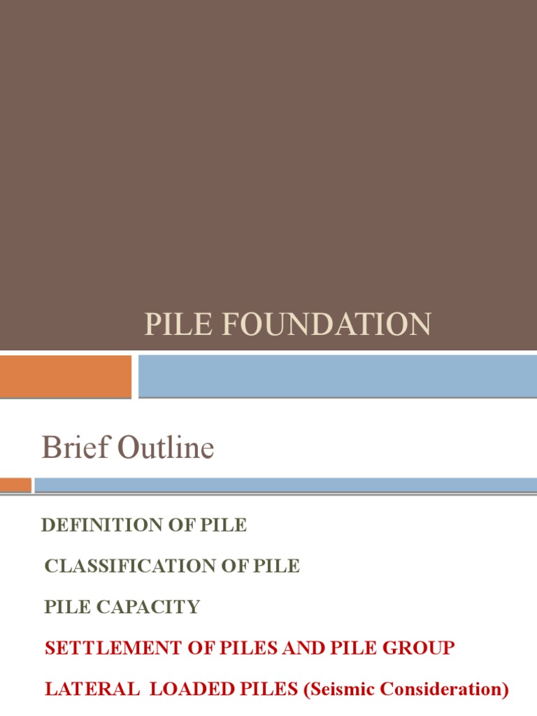 Analysis of Pile Foundation Design and Load Capacity Calculations | PDF ...