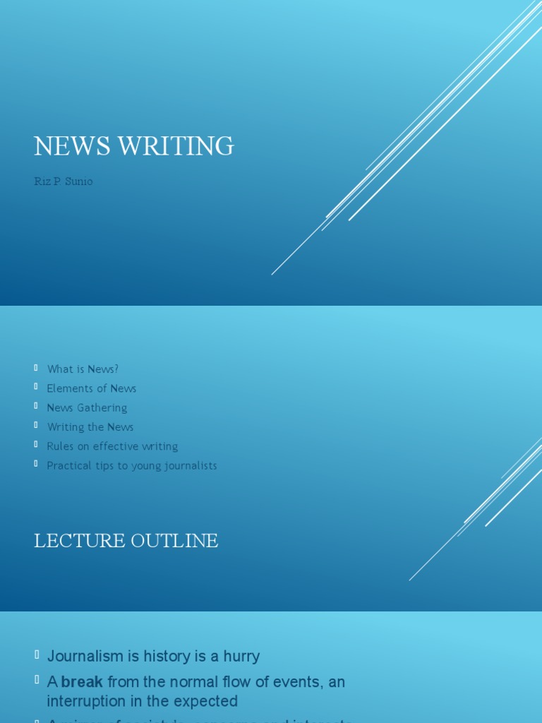 News Writing Lecture | PDF | News | Journalism