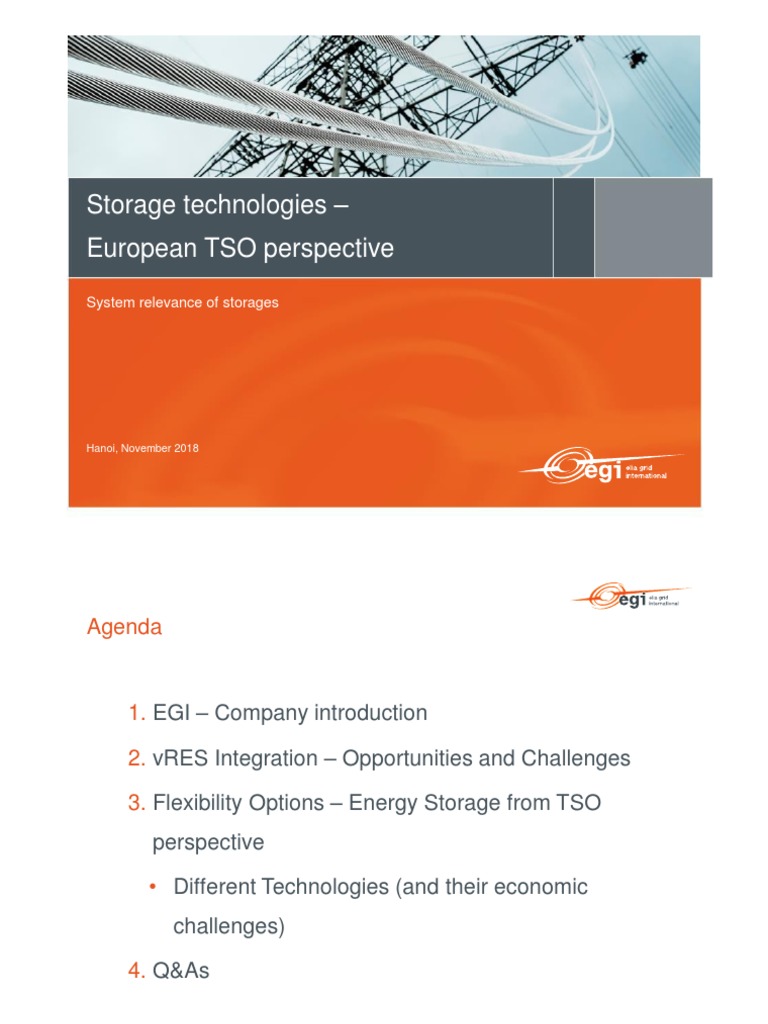 Storage Technologies - European TSO Perspective: System Relevance of ...