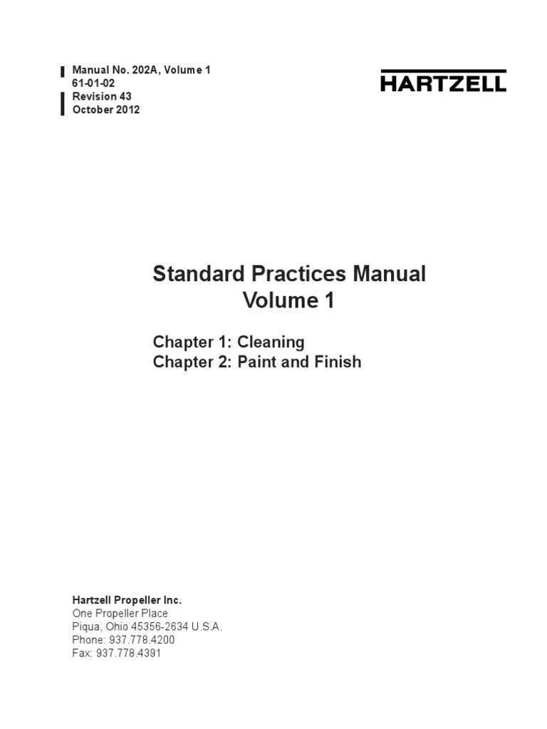 Standard Practices Manual: Chapter 1: Cleaning Chapter 2: Paint and ...