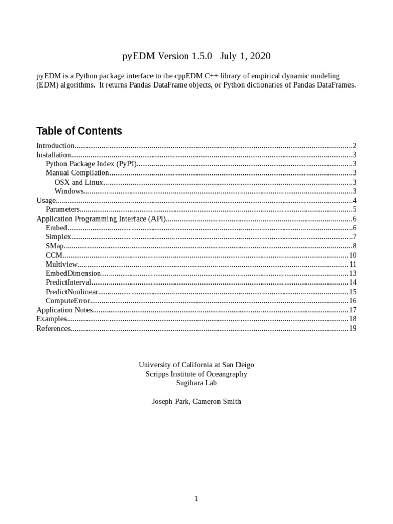 Pyedm Version 1.5.0 July 1, 2020 | PDF | Application Programming ...