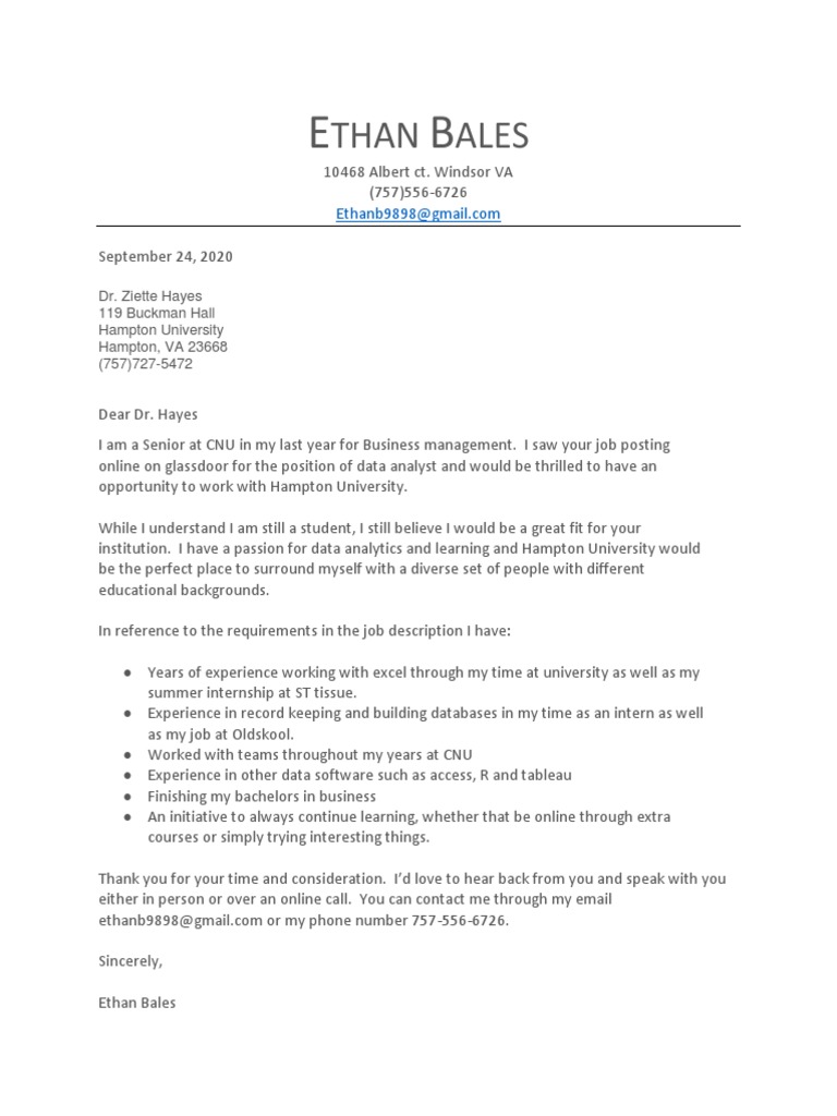 Cover Letter PDF | PDF