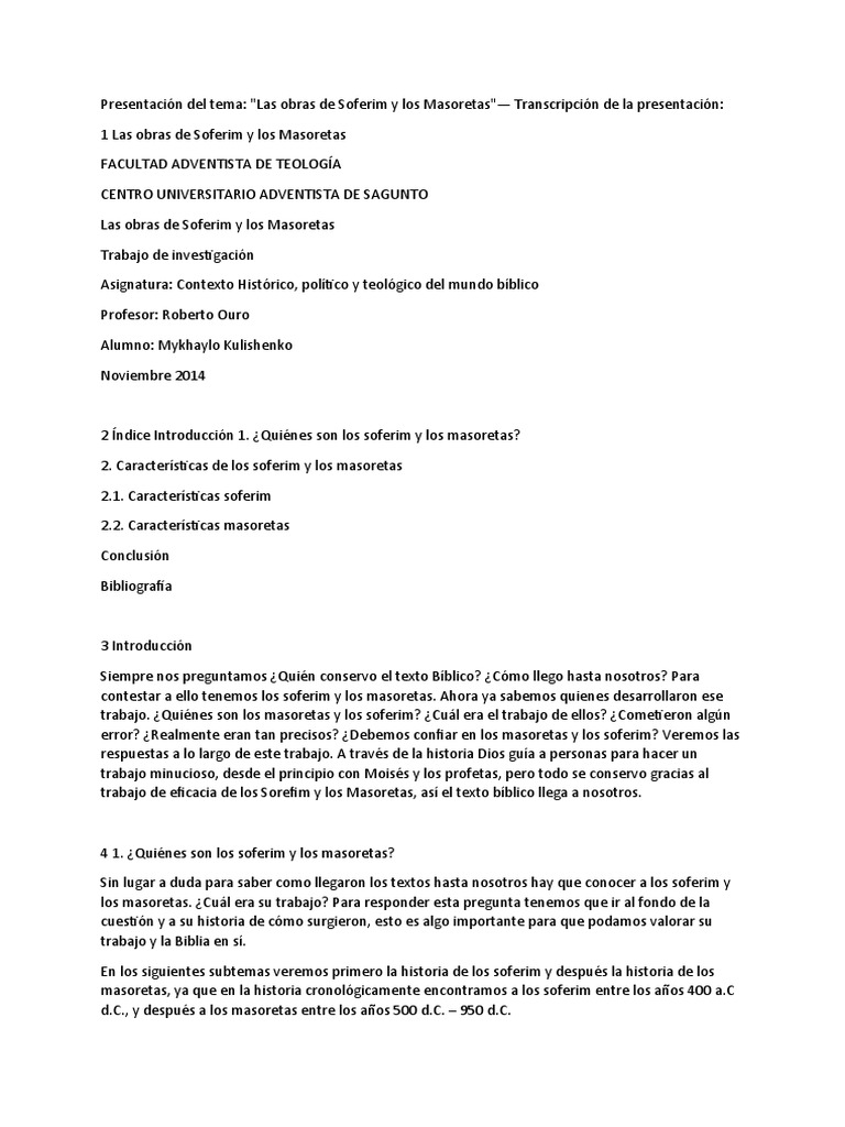 Los Soferim | PDF | Tora | Biblia hebrea