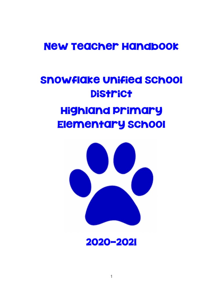 New Teacher Handbook 2020 | PDF | Individualized Education Program ...