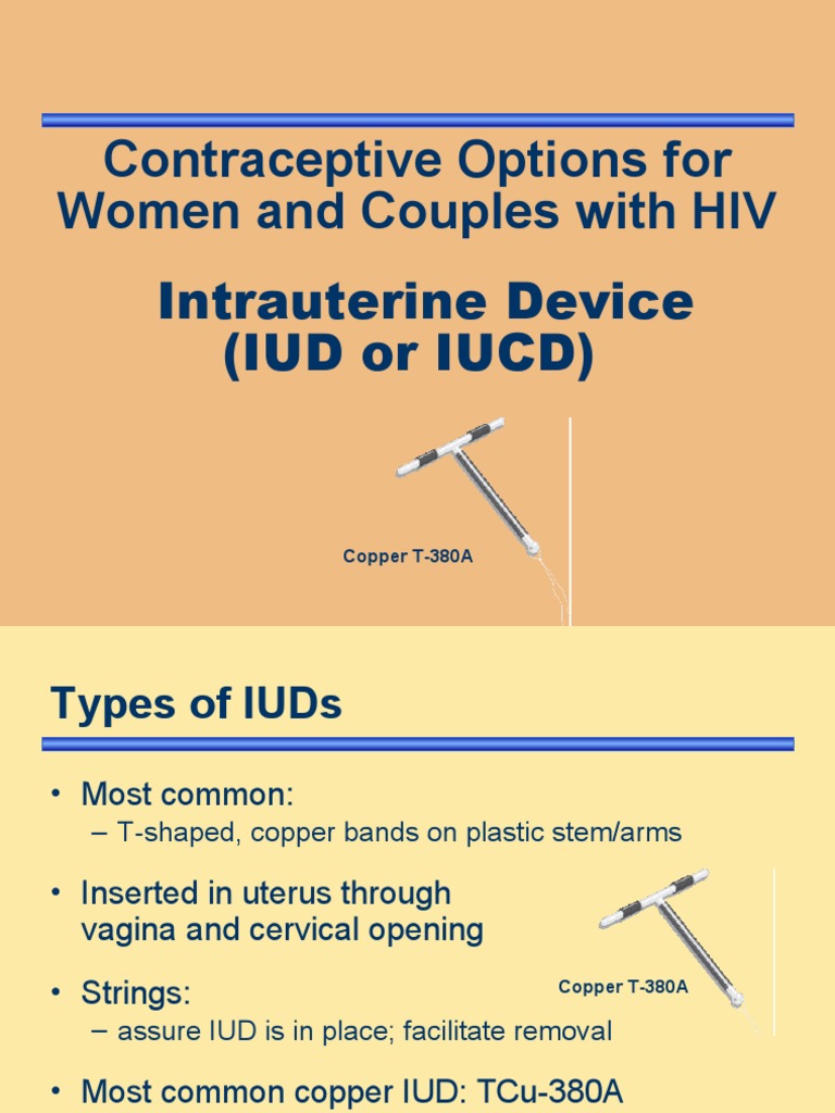 Contraceptive Options For Women And Couples With Hiv Intrauterine