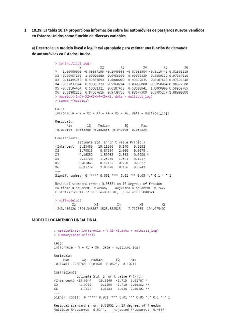 TAREA | PDF | Multicolinealidad | Análisis de regresión