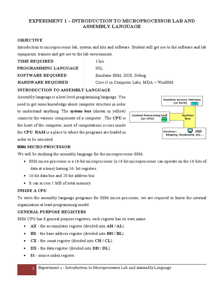 Assembly Language Lab 1 Download Free Pdf Pointer Computer Programming Assembly Language