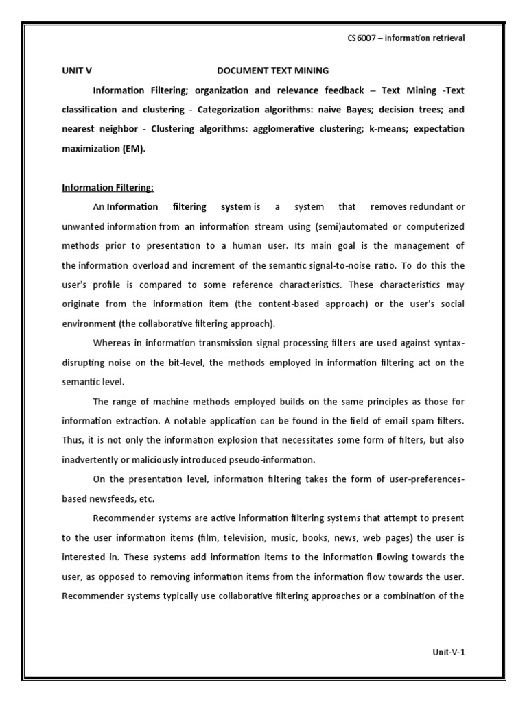 Cs6007 Information Retrieval Pdf Cluster Analysis Statistical Classification