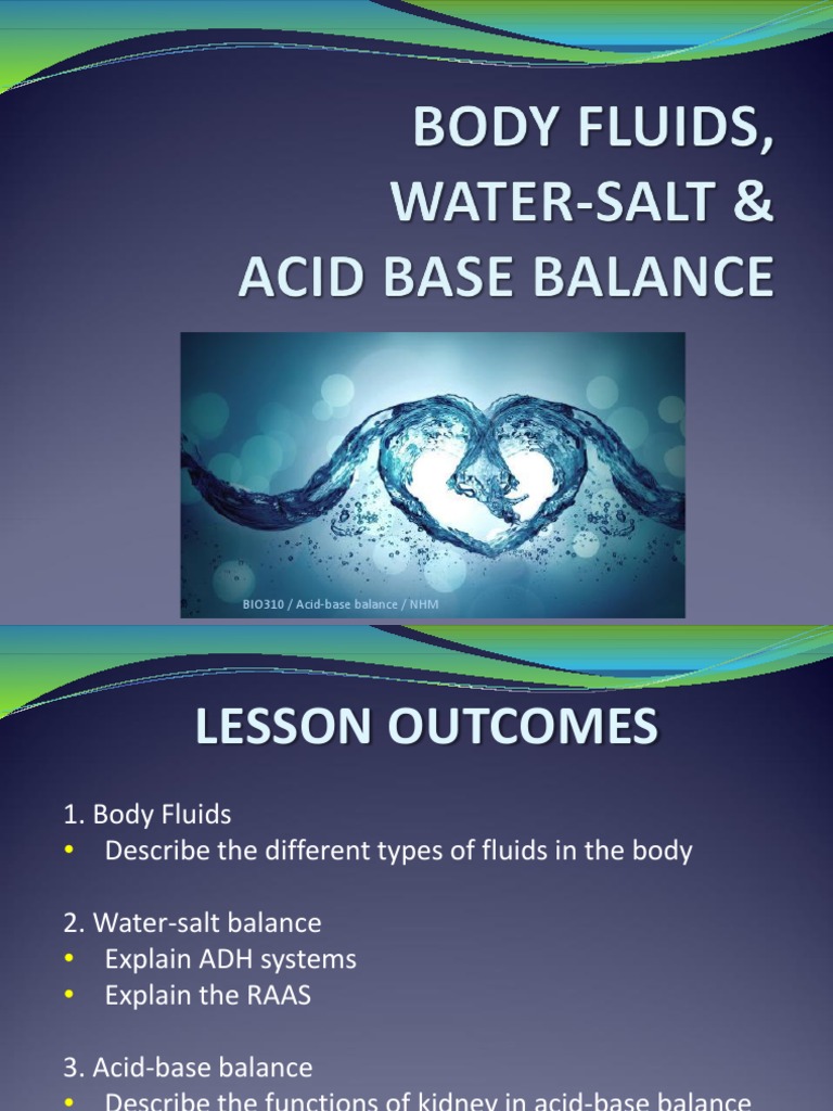 Chapter 6 - Body Fluids, Water-Salt Balance RP1 PDF | PDF | Electrolyte ...
