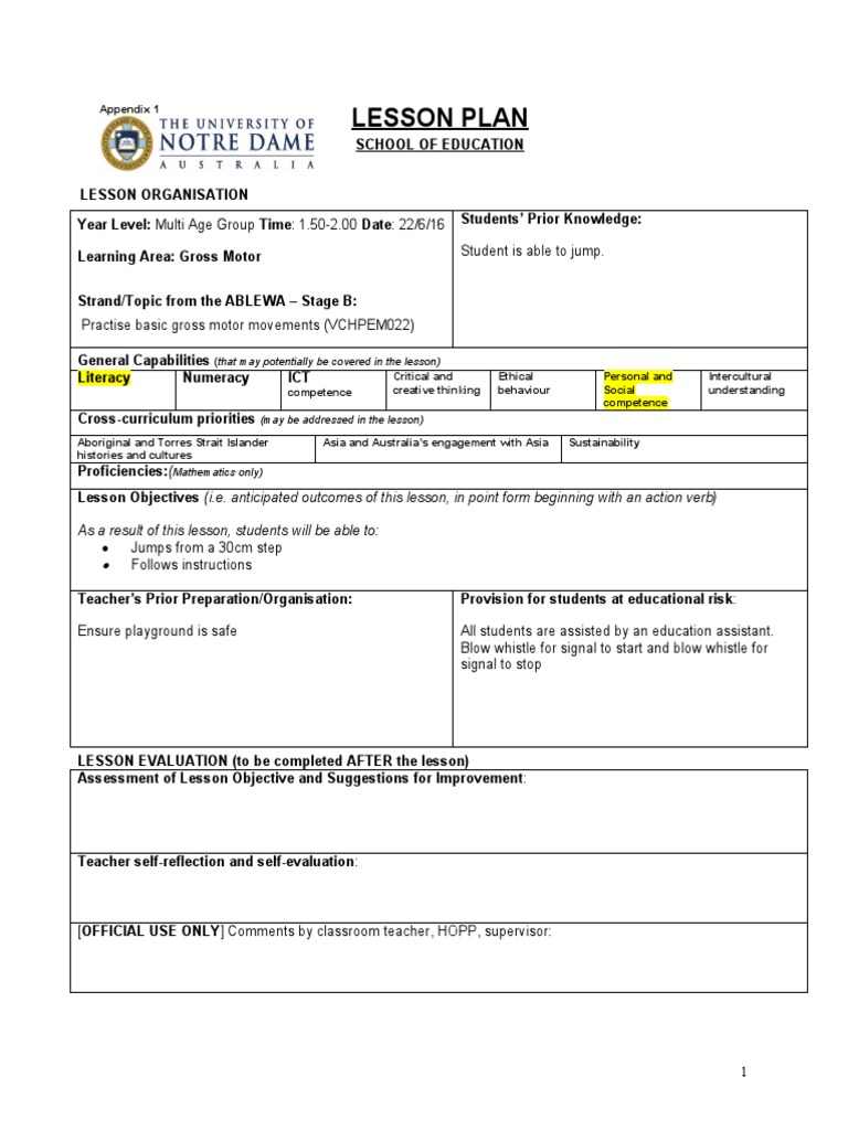 Gross Motor wk9 | PDF | Educational Assessment | Teachers