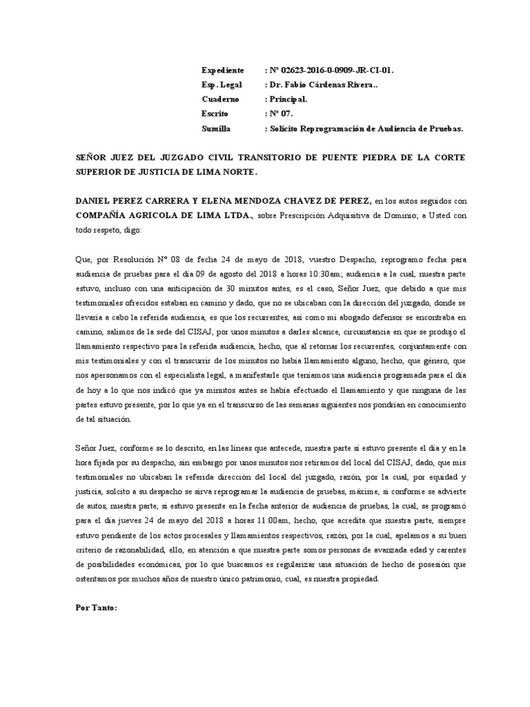 Solicita Reprogramación | PDF | Justicia | Crimen y violencia