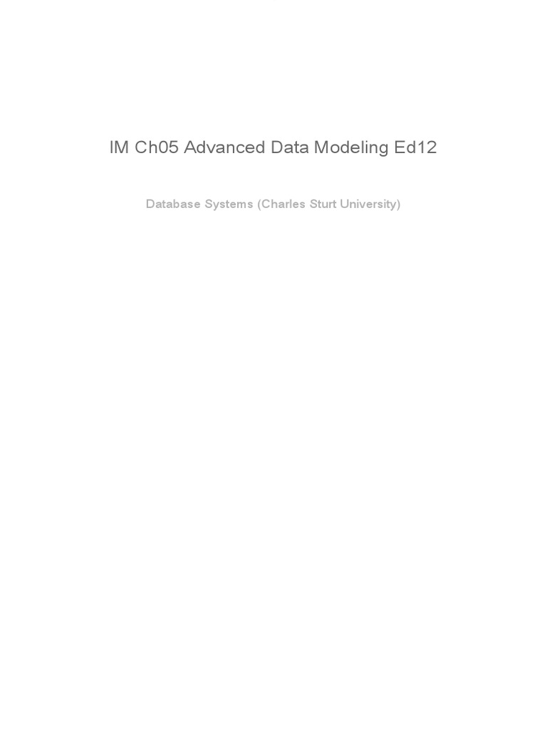 Ch05 Advanced Data Modeling Ed12 | PDF | Relational Database | Patient