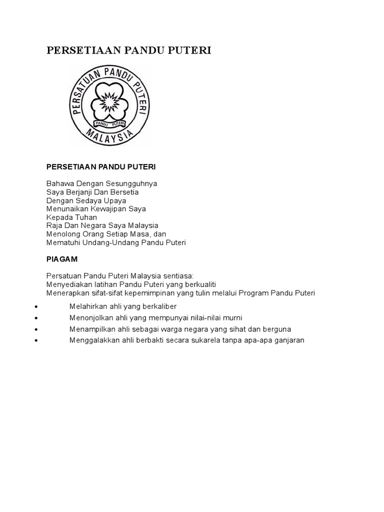 Persetiaan Pandu Puteri Pdf