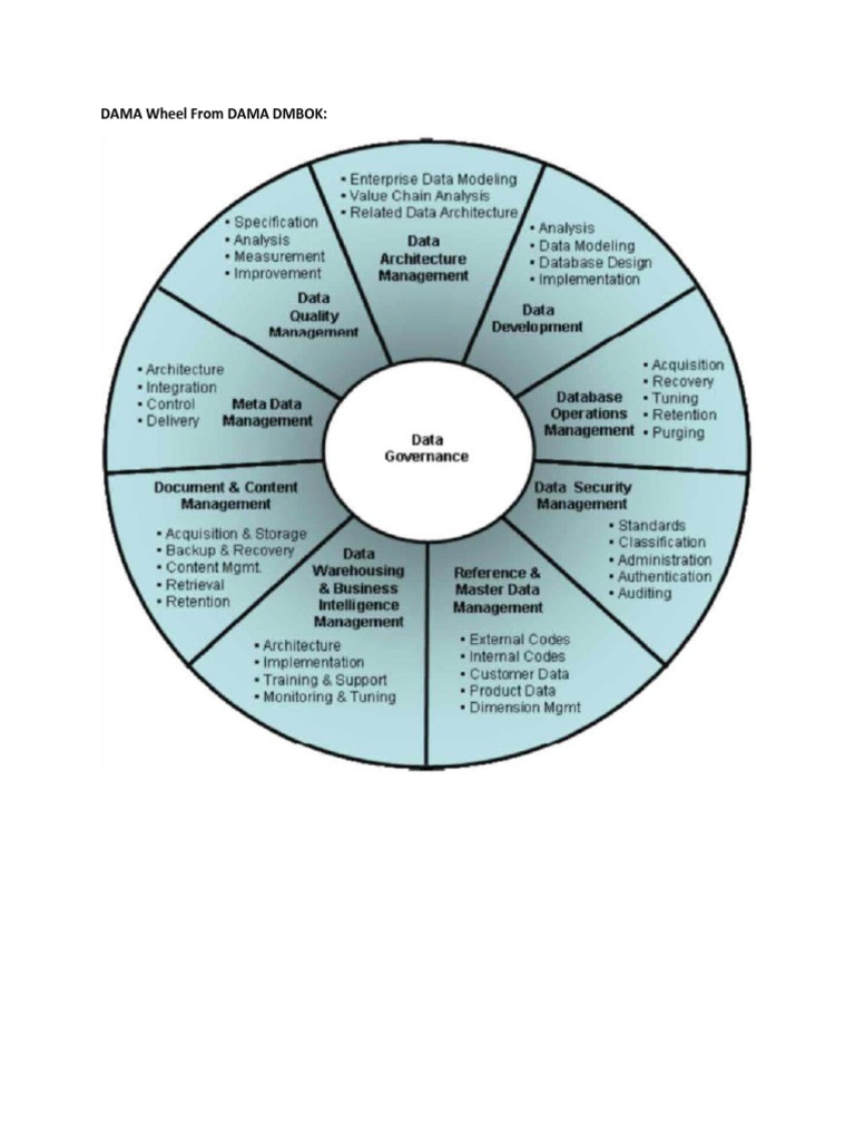 DAMA Wheel Explains Data Management Concepts | PDF