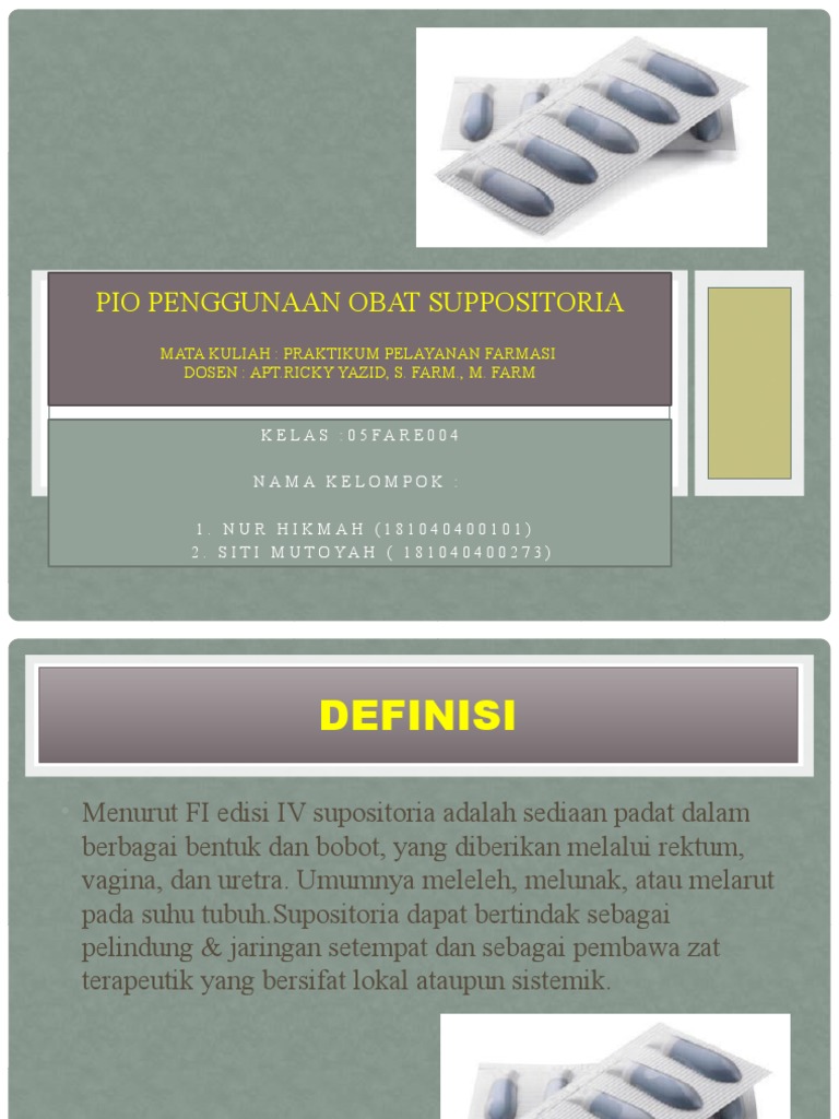 Pio Penggunaan Obat Suppositoria | PDF | Kesehatan Holistik