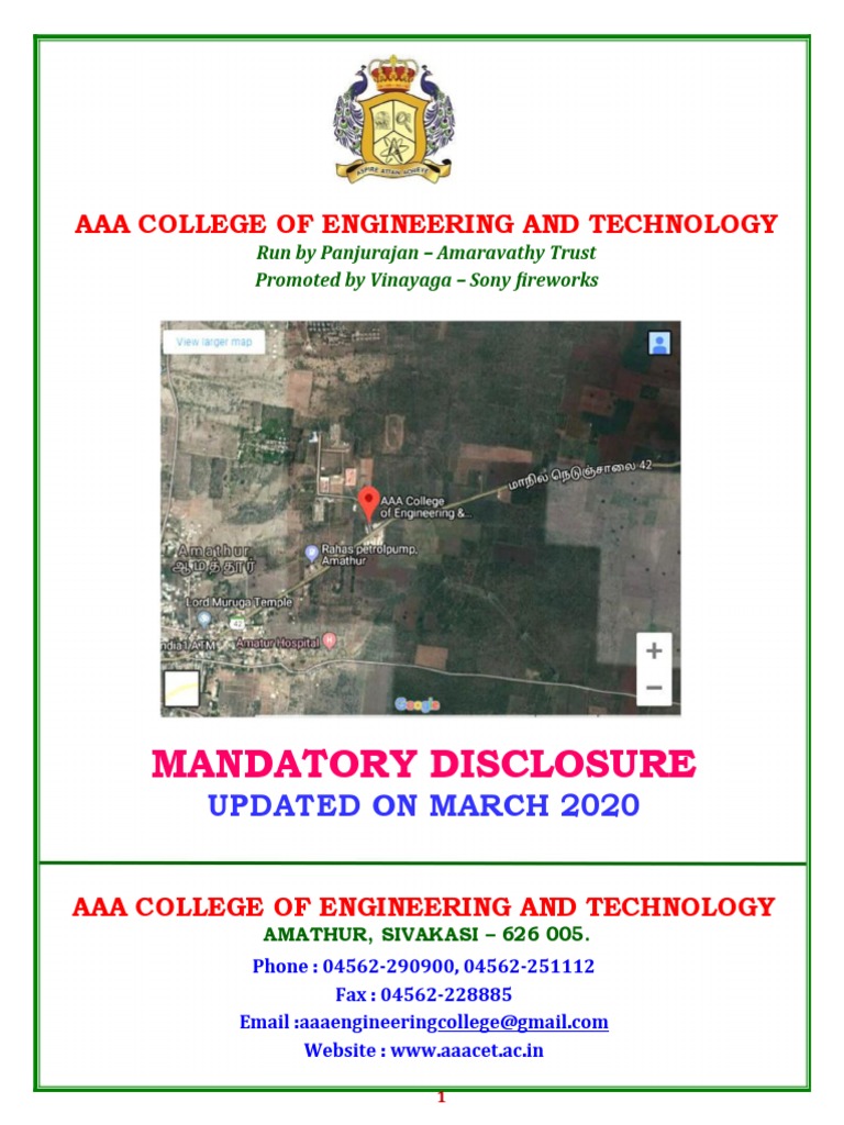 Mandatory Disclosure: Updated On March 2020 | Download Free PDF ...