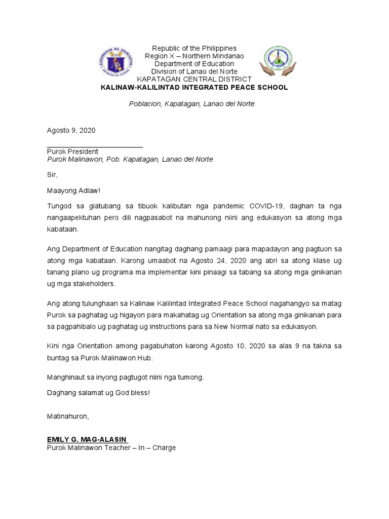Purok Letter | PDF