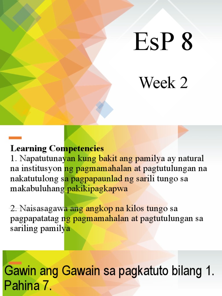EsP 8 WEEK 2 | PDF